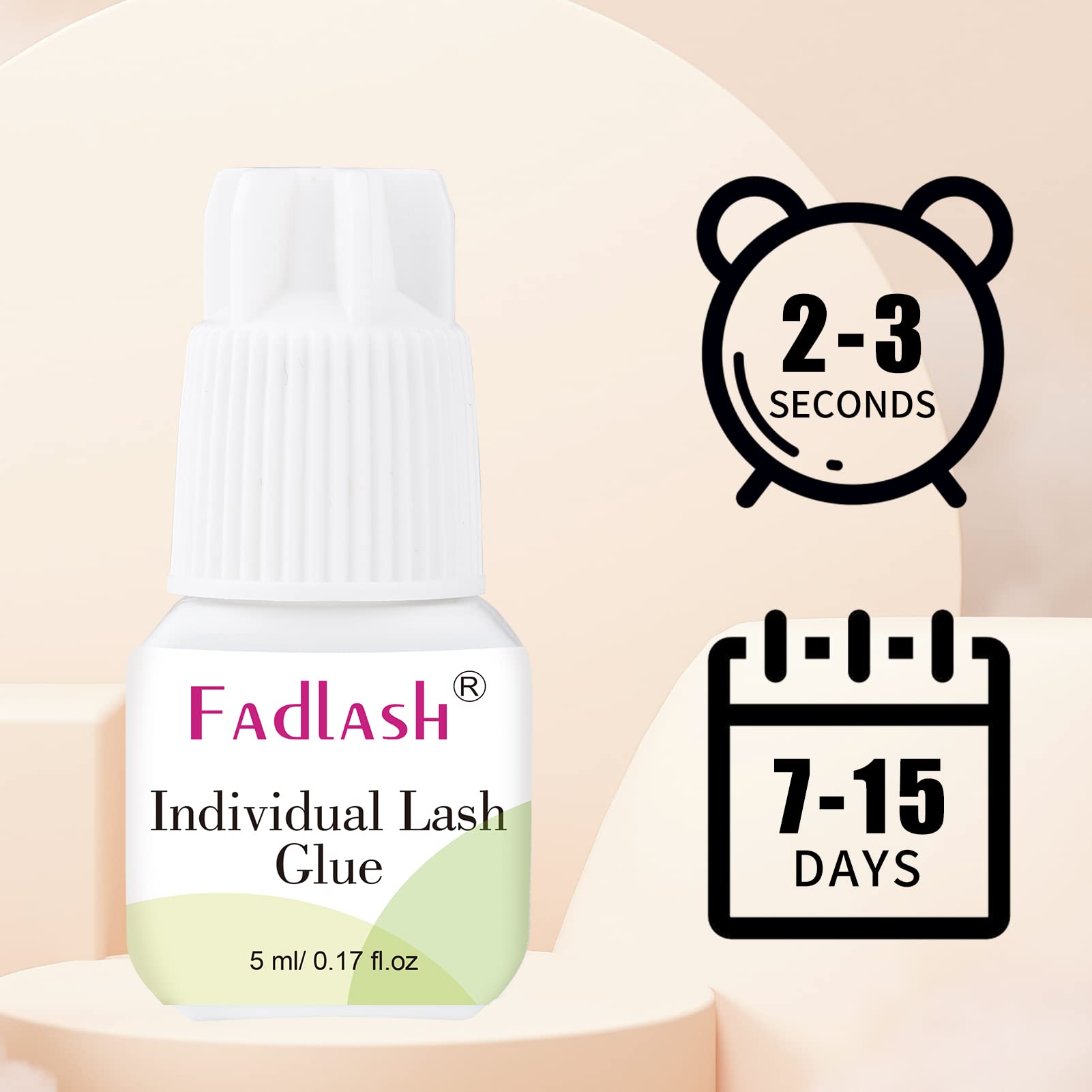 Individual Lash Glue FADLASH Cluster Lash Glue 2-3S Dry Time 7-15 Days Retention DIY Lash Extension Glue Self Application Sensitive Lash Cluster Glue Black 5ml (DIY/Cluster Lashes Use Only)