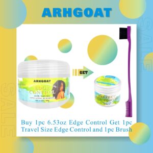 ARHGOAT Edge Control Perfect Performance Long Lasting No White Residue Extreme Strong Hold High Shining with Aloe Natural Formula Hair Gel for Women, 6.53 Ounces (PACK OF 1)