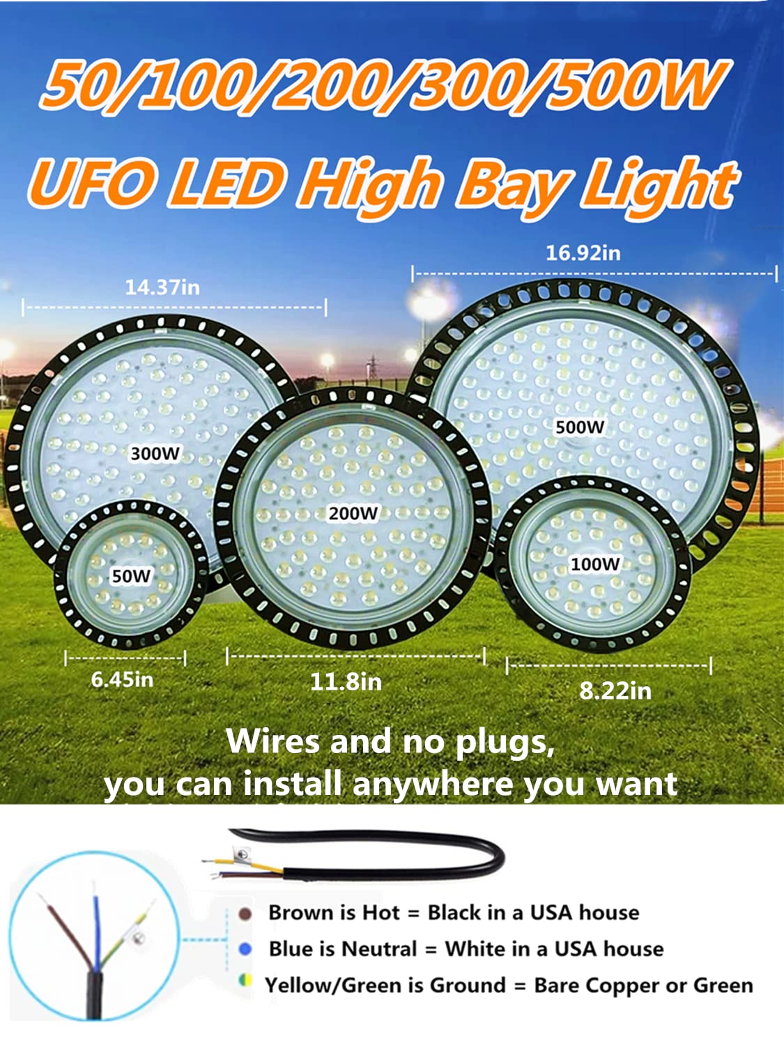 chunnuan 200W LED UFO High Bay Lights, 20000LM LED Warehouse Lights 6000K Cold White LED Shop Lighting Waterproof IP65 LED Highbay