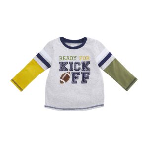 mud pie baby boys football t-shirt mud pie tee kick off medium 2t 3t, kick off, 2-3t us