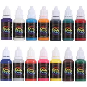 14 colors tattoo ink set,15ml 1/2oz professional tattoo ink & supplies for outlining&shading,vegan-friendly pigment tattoo supplies