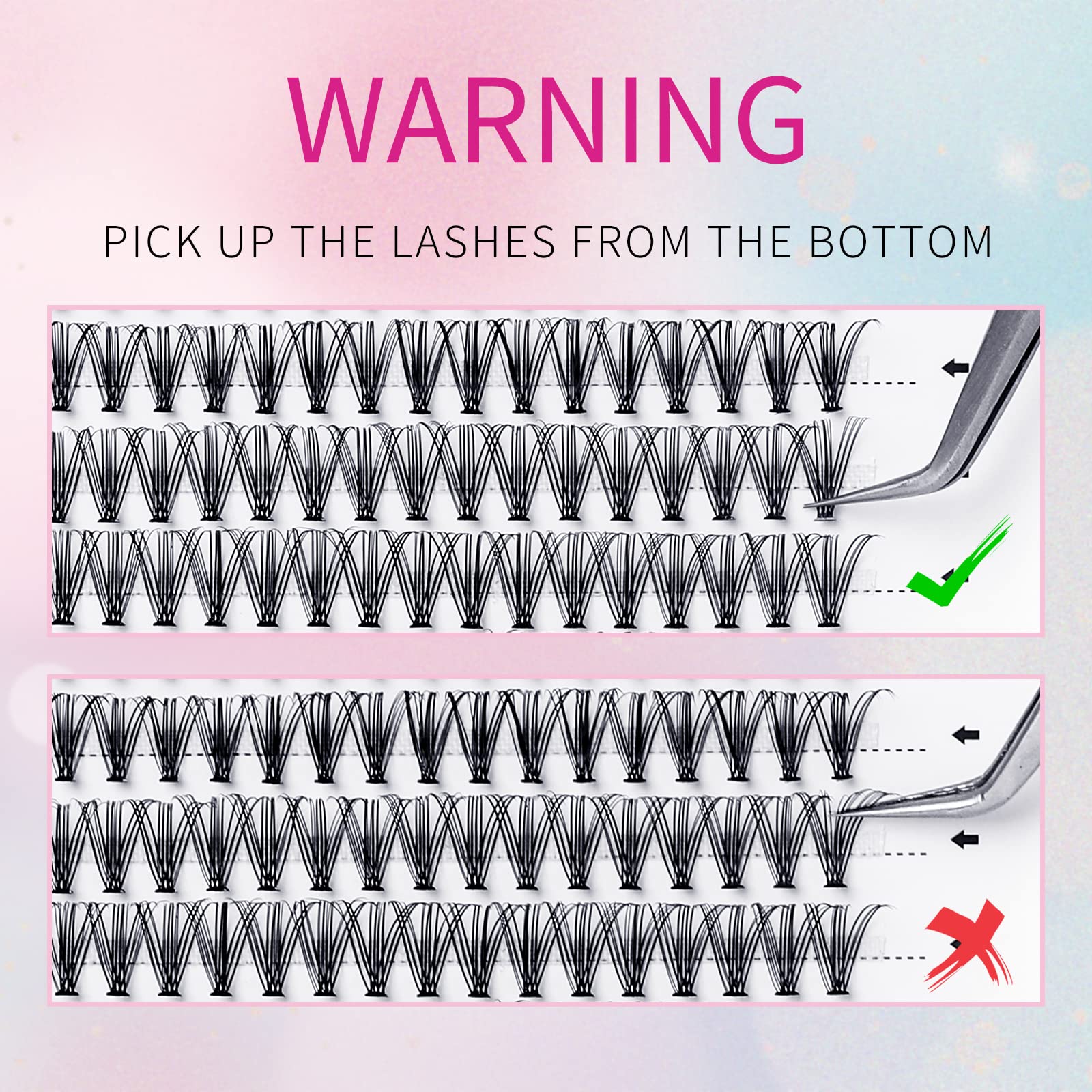 DIY Eyelash Extension Large Tray 10D 20D 30D 40D Cluster Lashes Mixed Tray Natural Long Mink Individual Lashes Reusable False Eyelashes Extension (20D-0.07-C, 8-16mm)