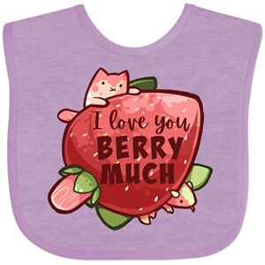 inktastic i love you berry much cute strawberry baby bib lavender 40c7b