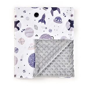 boyoung baby blanket, soft minky warm blanket for boy or girl, receiving blanket with double layer dotted backing for newborns 7894222 0