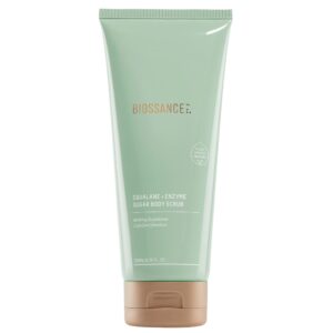 biossance squalane + enzyme sugar body scrub. a powerful yet gentle exfoliator with pomegranate enzymes to smooth, soften and hydrate without stripping skin (6.76 fl oz)