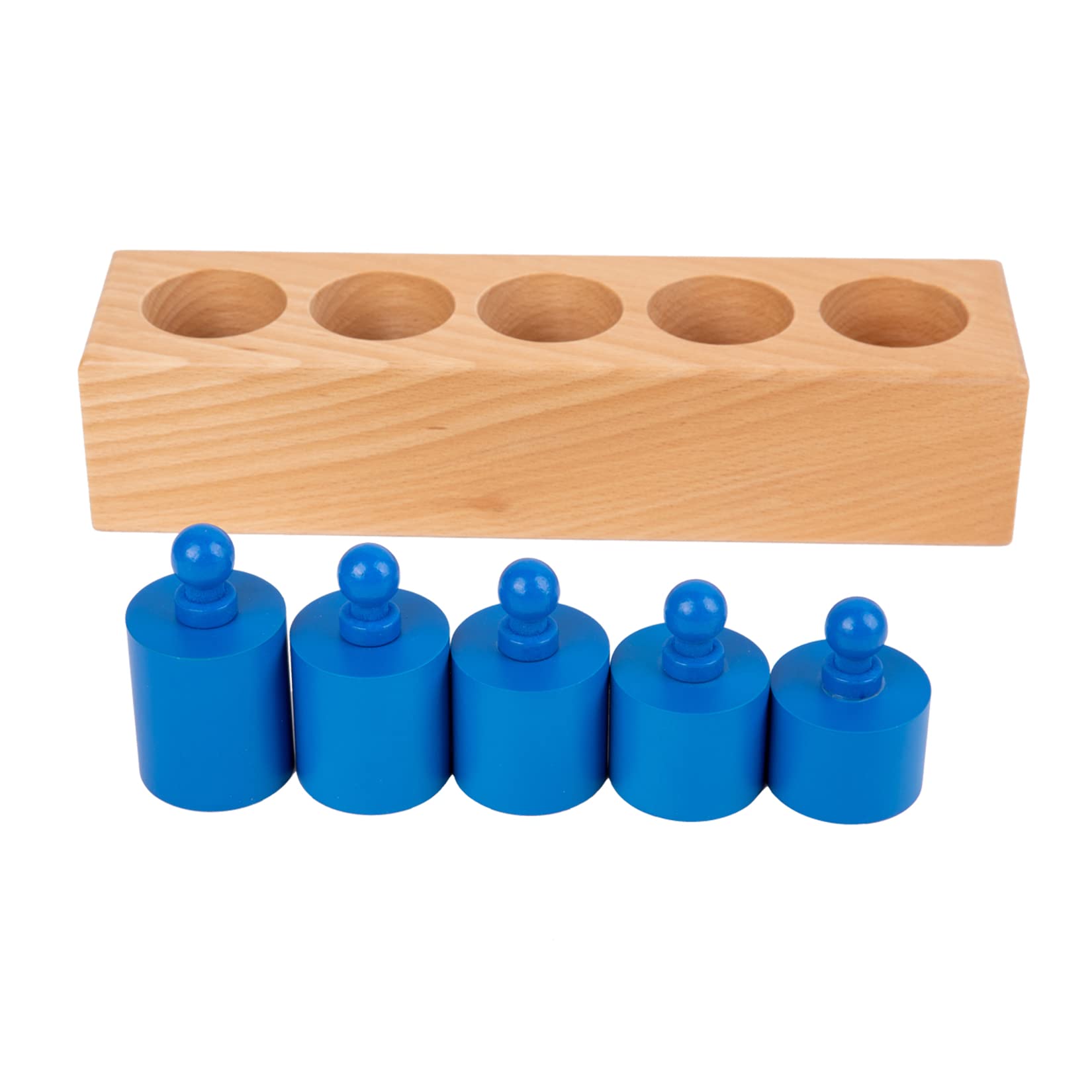 Adena Montessori Knobbed Cylinders Blocks Home Preschool Toys (Colorful Knobbed Cylinders)