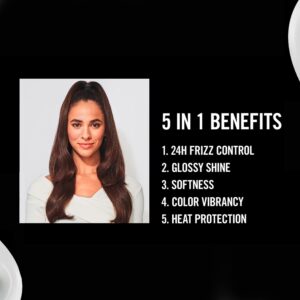 TRESemmé One Step Smooth 5-in-1 Smoothing Hybrid Serum - 24 Hour Frizz Control, Glossy Shine, Heat Protectant for Softness & Color Vibrancy, 2 Pack - 5 Oz Each with Box