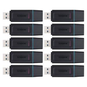 kingston 64gb datatraveler exodia flash drive - dtx/64gb (pack of 10)