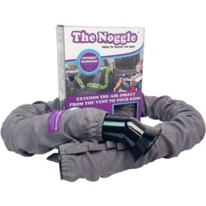 NOGGLE, 8ft - Kids Personal Air Conditioning System, Made in USA, Directs Cool Air to Children in The Backseat - Air Conditioning Vent Hose for Vehicles, Making The Back Seat Cool Again - Grey