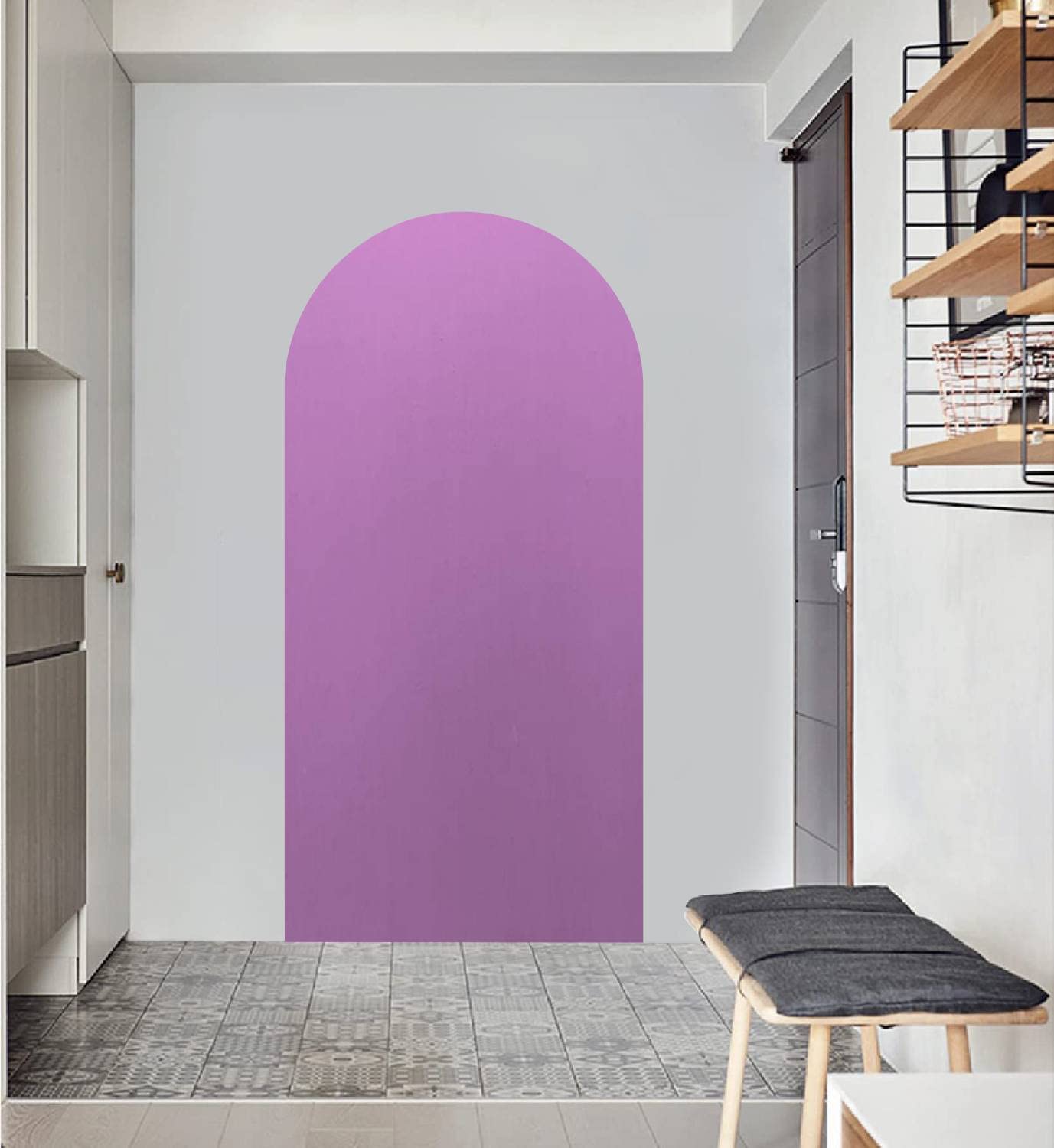 Arch Wall Decal Purple Wall Texture Peel and Stick Wallpaper Self-Adhesive Removable Wall Sticker Mural Wall Decor for Living Room Bedroom Nursery