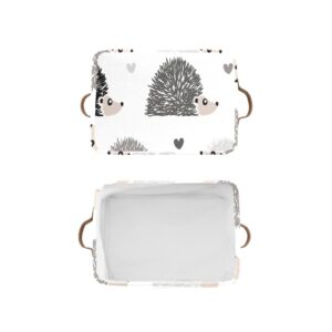 Cartoon Hedgehog Personalized Custom Name Waterproof Storage Boxs Baskets Clothts Towel Book for Bathroom Office 1 Pack