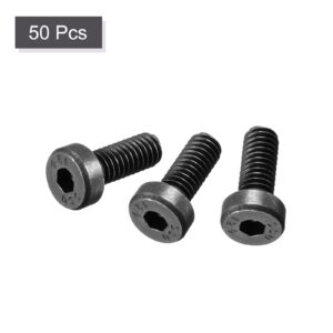 uxcell M4x10mm Hex Socket Thin Head Cap Screw Bolts 12.9 Grade Carbon Steel 50pcs