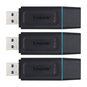 kingston 64gb datatraveler exodia flash drive - dtx/64gb (3 pack)