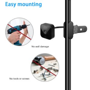 Adjustable Mount for Blink Outdoor 4, Blink XT2, Blink XT and Blink Mini Camera,Heavy Duty Gooseneck Clamp Mount for Mounting Blink Camera Without Drilling(Black, 2 Pack)