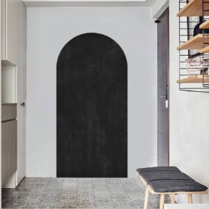 Arch Wall Decal Black Total Grunge Abstract Cement Concrete Paper Texture Night Peel and Stick Wallpaper Self-Adhesive Removable Wall Sticker Mural Wall Decor for Living Room Bedroom Nursery