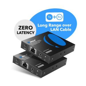 OREI 4K HDMI Extender Balun UltraHD 4K @ 60Hz 4:4:4 Over Single CAT6/7 Cable with HDR & IR Control-Ethernet Cable Up to 165 ft- Loop Out (UHD-IPC165-K)