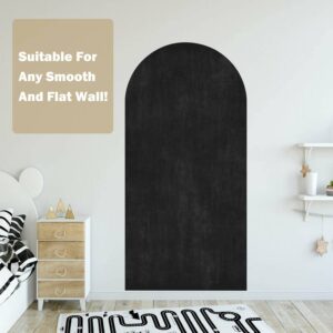 Arch Wall Decal Black Total Grunge Abstract Cement Concrete Paper Texture Night Peel and Stick Wallpaper Self-Adhesive Removable Wall Sticker Mural Wall Decor for Living Room Bedroom Nursery