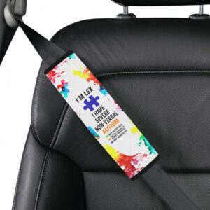 aprillove i have serve non-verbal autism awareness seat belt covers special need autistic car seat belt covers for kid children medical alert, 7'' x 10''