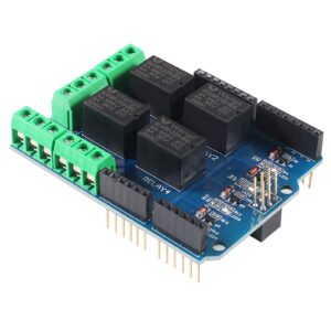 2PCS 4 Channel 5V Relay Shield Module, QCCAN Four Way Relay Control Board Expansion Board