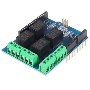 2PCS 4 Channel 5V Relay Shield Module, QCCAN Four Way Relay Control Board Expansion Board