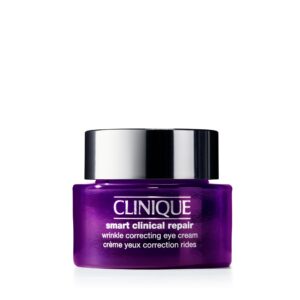 clinique smart clinical repair wrinkle correcting eye cream with hyaluronic acid + peptides | anti-aging, hydrating + depuffing, mini travel size, 0.5 fl. oz.