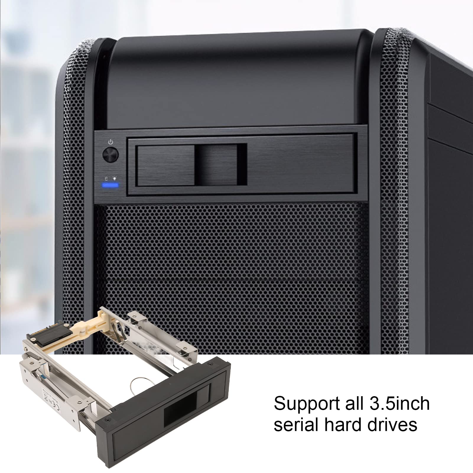 ASHATA 3.5 Inch SATA/HDD Hard Drive Bay,Portable Tool Hot Swap Hard Drive Enclosure,SSD Mounting Bay Bracket Adapter for Computer Chassis