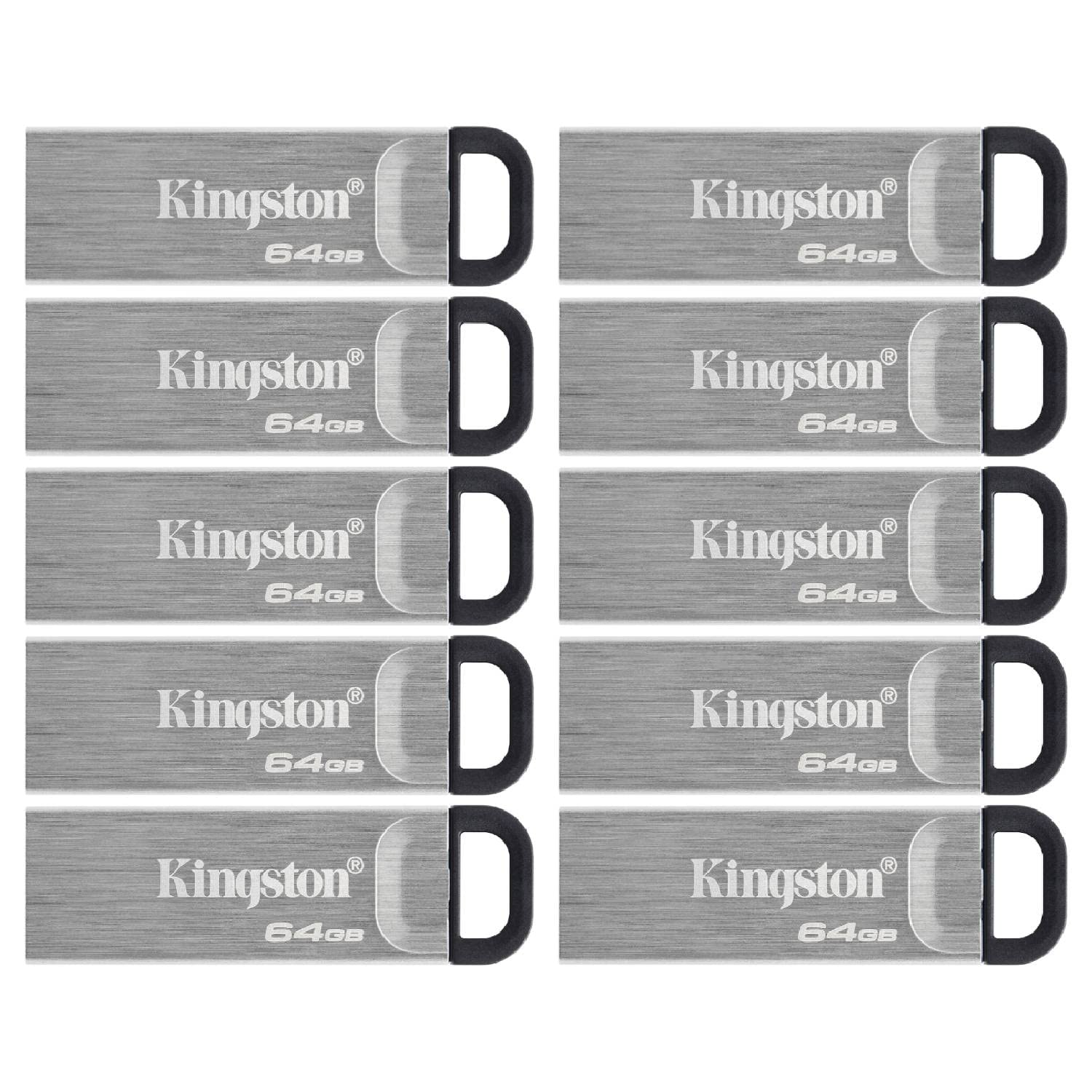 Kingston 64GB DataTraveler Kyson USB 3.2 Gen 1 200MB/s Read Metal Flash Drive (10-pack) (10 Items)