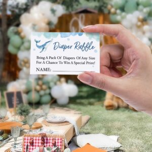 Diaper Raffle Tickets, Diaper Raffle Sign, Watercolor Ocean Themed Baby Shower Game Kit, Marine Life Themed Baby Shower Game Party, Baby Shower Game to Bring a Pack of Diapers (1 Sign+50 Cards)