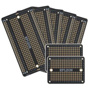 eplzon solderable breadboard pcb board gold-plated solder breadboard for diy electronics projects apply to arduino soldering projects 3.5"x2.05" (5 pack + 2 mini board, black)