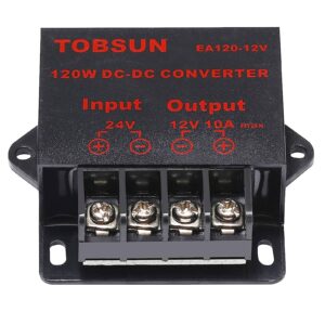 dc 24v to 12v 10a step down converter, 120w 10a power buck voltage regulator reducer, compact transformer module for car, truck, rv electronics - 24v to 12v 10a converter