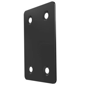 Black 2.4 x 1.5 Inch Metal Flat Straight Mending Plates Fixing Corner Brace with Screws for Furniture, Wood, Shelves, Cabinet, 12 Pcs