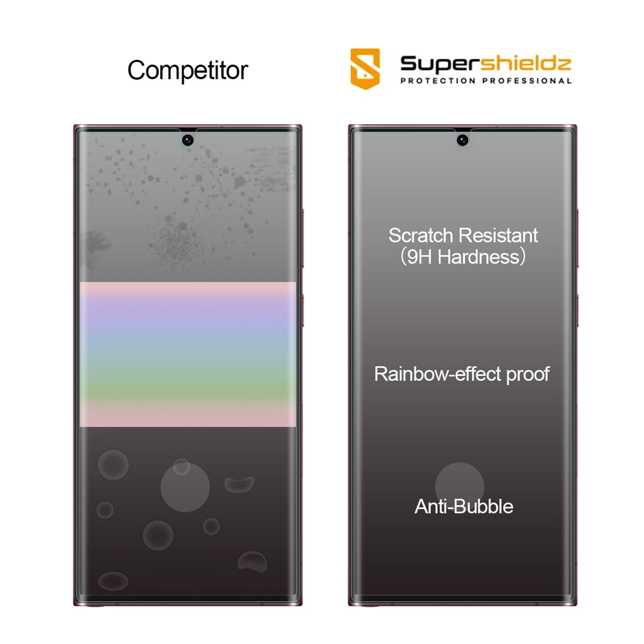 Supershieldz (2 Pack) Designed for Samsung (Galaxy S22 Ultra 5G) Tempered Glass Screen Protector, (3D Curved Glass) Anti Scratch, Bubble Free (Black)