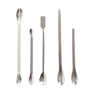 jenswill 5 pack laboratory spoon spatula reagent spoon stainless steel micro scoop lab sampling spoon lab spatulas scoop