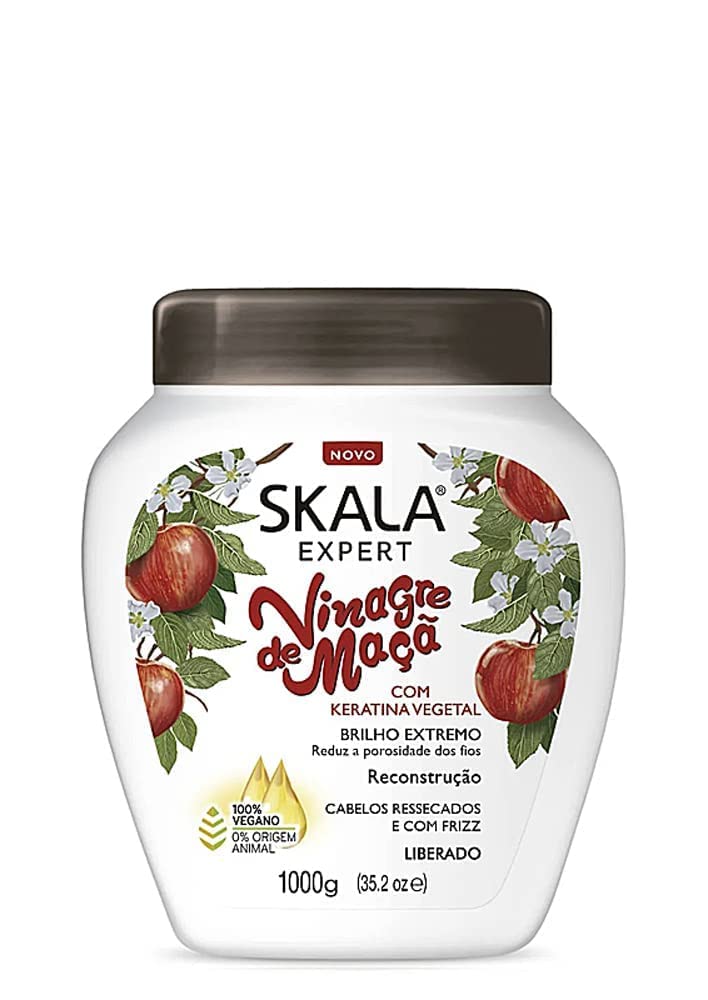 Brazilian Hair Treatment Keratina (Keratin) Plus Creme Treatment 1000g by Skala+ Skala Brazilian Hair Treatment Cream Vegan Coconut Oil 35oz | Creme de Tratamento Óleo de Coco Vegano 1kg