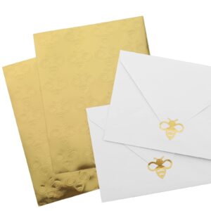 whaline 480pcs gold foil bumble bee stickers self-adhesive honey bee shape envelope seal stickers gold label decals for bee day spring summer greeting invitation cards sealing birthday gift wrapping