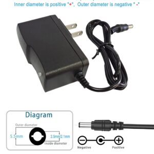 MTYTOT Universal 12.6V 1A Power Supply Adapter 100-240 AC to DC 1000mA 850mA 500mA with 2.5mm X 5.5mm DC Plug AC/DC Power Supply Transformer