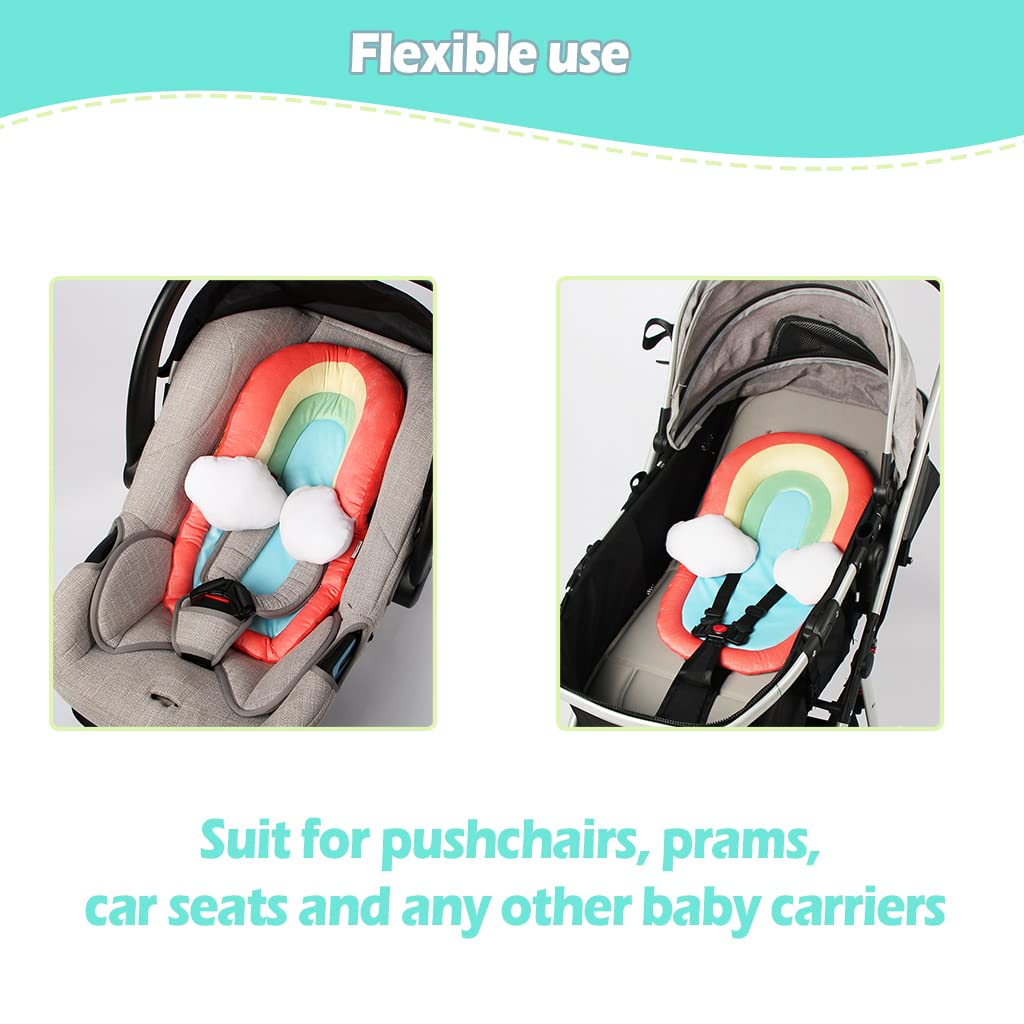 KAKIBLIN Baby Stroller Cushion,Car Seat Head & Body Support for Newborn to Toddler, Baby Cushion for Car Seats, Strollers (Red)