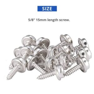 YeeBeny 50PCS Stainless Steel Screws Marine Grade Boat Canvas Snaps 3/8"Socket with Stainless Steel 5/8"Screw, Snaps for Boat Cover, Snap Screw Stud, Made of high-Quality Materials(50pcs)