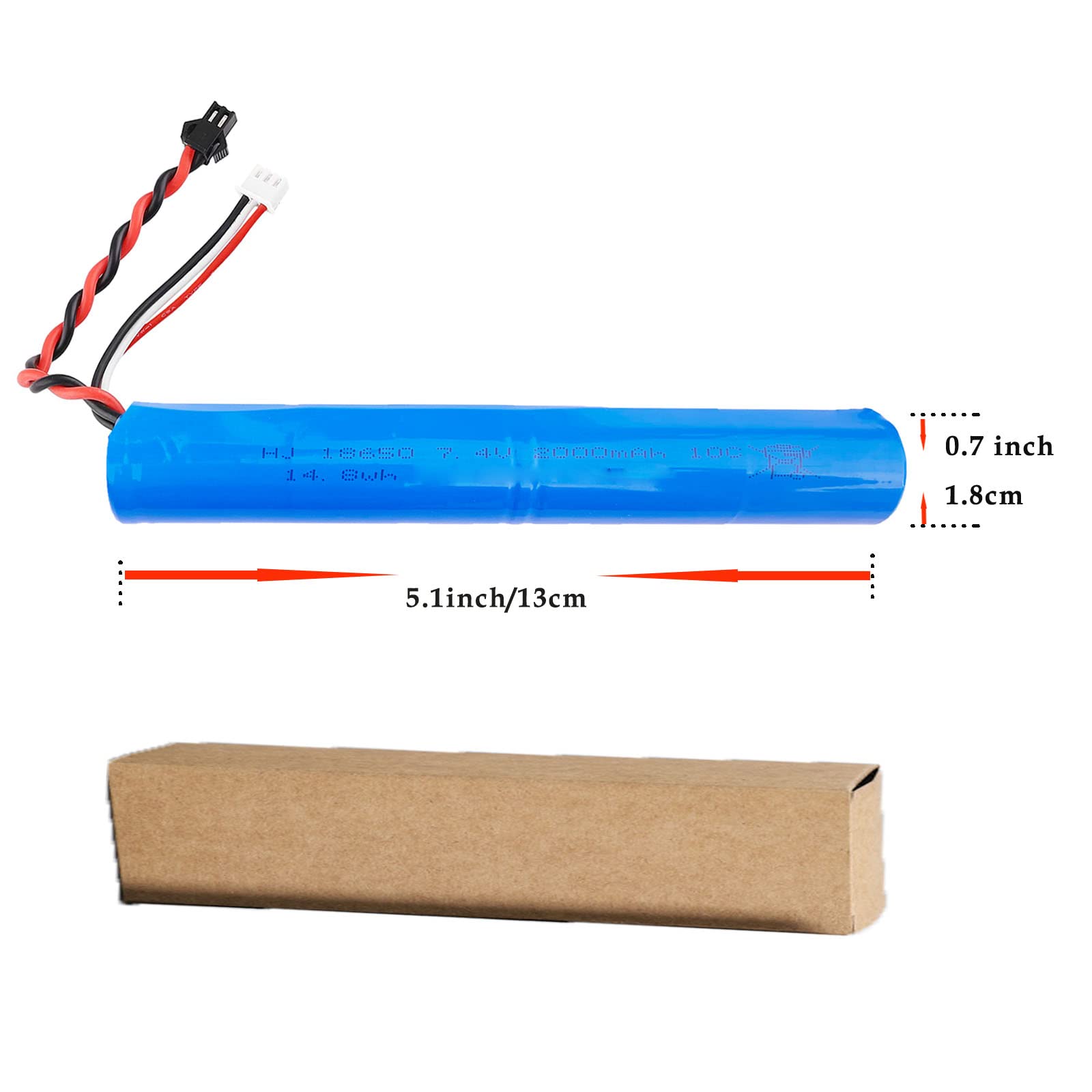 Gel Gun Battery Pack Accessories for SRB1200 400 400-SUB Gel Blaster with USB Charging Cable Rechargeable Lithium Battery SM2P XH-3 Plug 1PCS