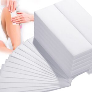 800 count non woven waxing strips wax strips for hair removal facial and body epilating wax paper for women girls bikini leg hair kit, 4 x 1.5 inches, white