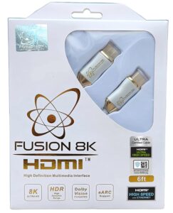 fusion8k white hdr hdmi 2.1 certified cable supports 10k 8k @60hz and 4k @120hz compatible with dolby vision and all tvs, bluray, xbox series x, ps5 (6 feet)