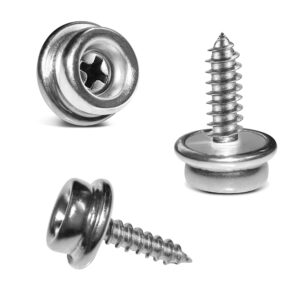 yeebeny 50pcs stainless steel screws marine grade boat canvas snaps 3/8"socket with stainless steel 5/8"screw, snaps for boat cover, snap screw stud, made of high-quality materials(50pcs)