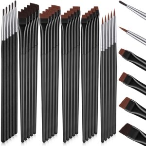 potchen 30 pcs eyeliner brush set gel angled eye liner brush fine flat slanted eyebrow brushes define brow brushes thin makeup brushes tool for women girls salon beauty cosmetic esthetician supplies