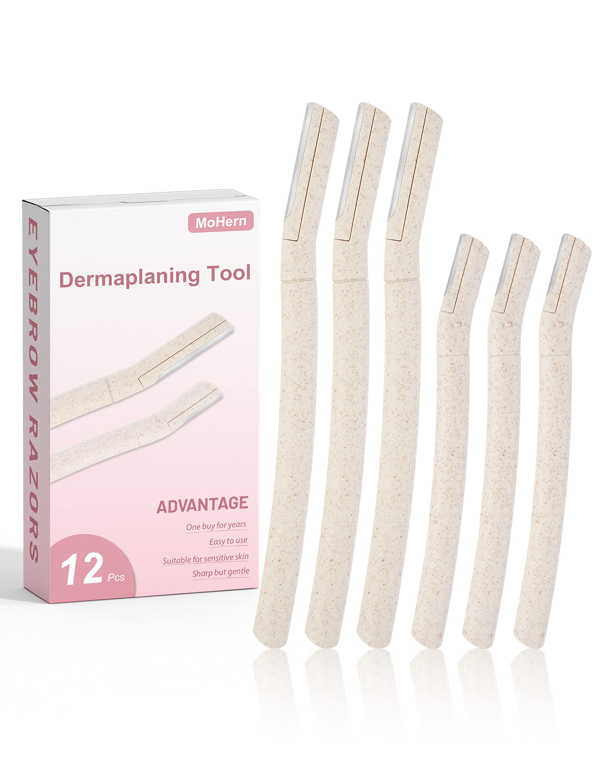 Dermaplaning Tool for Face, 15 Pcs Microblade Eyebrow Razor, Dermaplane Razor for Women Face