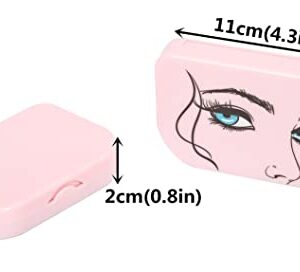 False Eyelash Case Lash Case Organizer Lash Container Box Empty Cosmetic Case Magnetic Eyelashes Storage Box with Mirror , Eyelashes Packaging Travel Storage Box Eyelash Bag(Light Pink)