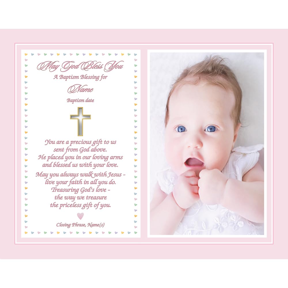 Poetry Gifts Baptism Personalized Blessing for Baby Girl, Customized 8x10 Inch Print