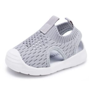 bmcitybm baby boys girls sandals summer shoes non-slip 6 9 12 18 24 months grey size 12-18 months infant