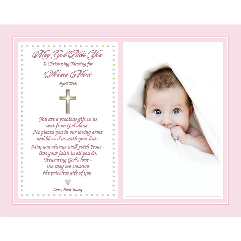 Poetry Gifts Baptism Personalized Blessing for Baby Girl, Customized 8x10 Inch Print