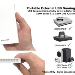 Avolusion HD250U3-WH 500GB USB 3.0 Portable External Gaming Hard Drive (for Xbox One X, S, Gen1, Pre-Formatted) - 2 Year Warranty