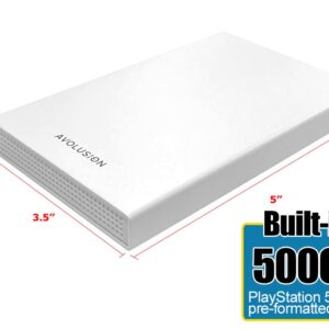 Avolusion HD250U3-WH 500GB USB 3.0 Portable External Gaming Hard Drive - White (for PS4 / PS5, Pre-Formatted) - 2 Year Warranty (Renewed)